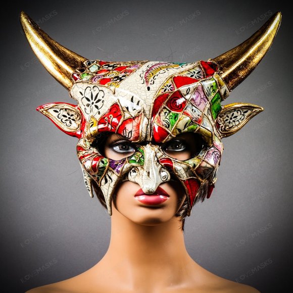 ILOVEMASKS | Accessories | Scary Devil Mask Venetian Mardi Gras ...